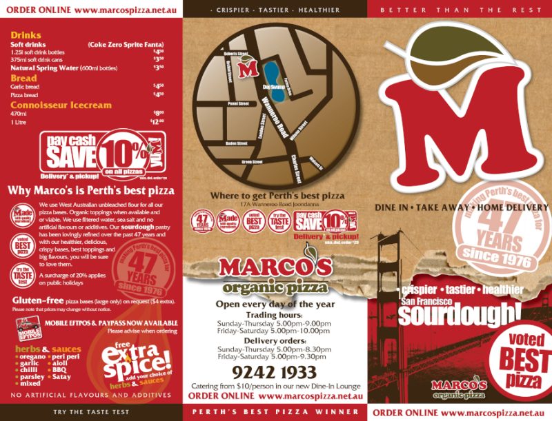 Menu - Marcos Pizza